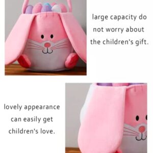 Large Easter Basket for Kids, Giant Easter Basket for Girls Easter Egg Basket Easter Bucket Cute Easter Basket Large Bunny Easter Basket, Pink Easter Basket with Handle, Big Easter Basket Bag