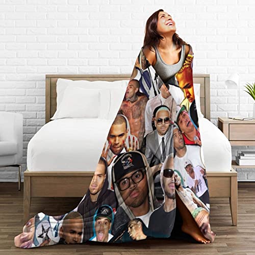 Wjikan Chris Singer Brown Super Soft Micro Fleece Blanket Home Decoration Warm Flannel Blanket 80x60 Black