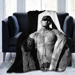 wjikan chris singer brown super soft micro fleece blanket home decoration warm flannel blanket 60inchx50inch, black