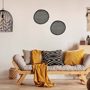 AuldHome Black Boho Wall Baskets (2-Pack); Wall Decor Baskets