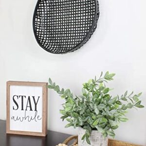 AuldHome Black Boho Wall Baskets (2-Pack); Wall Decor Baskets