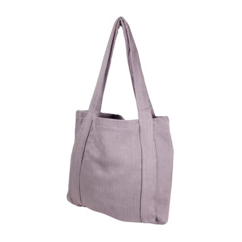 Urbane Luggage Hemp Tote Bag: Padded Shoulder Straps, Lined Tote, Eco-friendly Holiday Gift for Men and Women (Purple)