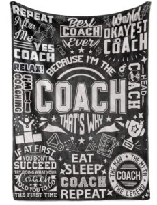 innobeta coach gifts for men, coach flannel blankets 50″x 65″, gift for basketball coach, soccer coach, football coach, baseball coach – black – because i’m the coach that’s why