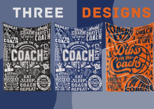 InnoBeta Coach Gifts for Men, Coach Flannel Blankets 50"x 65", Gift for Basketball Coach, Soccer Coach, Football Coach, Baseball Coach - Black - Because I'm The Coach That's WHY