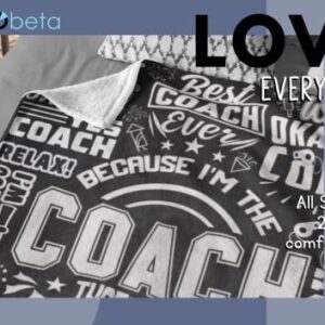 InnoBeta Coach Gifts for Men, Coach Flannel Blankets 50"x 65", Gift for Basketball Coach, Soccer Coach, Football Coach, Baseball Coach - Black - Because I'm The Coach That's WHY