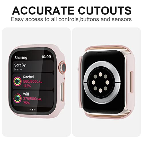 Cuteey 12 Pack Case for Apple Watch Series 8 7 45mm Tempered Glass Screen Protector, All Round Full Hard PC Leopard Pattern Cover Bumper for iWatch 8 7 Accessories