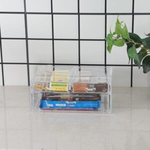 Cq acrylic Clear Stackable Acrylic Storage Containers With 5 Drawers Under Sink Storage Bins Case Box For Jewelry Hair Accessories Nail Polish Lipstick Make up Marker Pen Medicine Craft Organizing