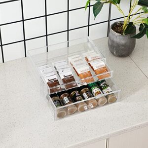 Cq acrylic Clear Stackable Acrylic Storage Containers With 5 Drawers Under Sink Storage Bins Case Box For Jewelry Hair Accessories Nail Polish Lipstick Make up Marker Pen Medicine Craft Organizing