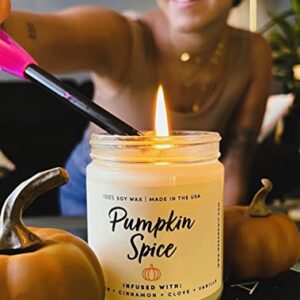 Fall Candles, Pumpkin Spice Candles for Home, Autumn Candle, Pumpkin Candle, Fall Scented Candles for Home, Fall Home Decor, Fall Bathroom Decor, Autumn Decor, Hello Pumpkin, Hello Fall - 9oz