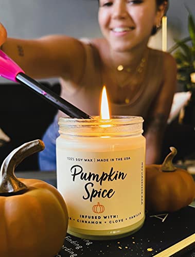 Fall Candles, Pumpkin Spice Candles for Home, Autumn Candle, Pumpkin Candle, Fall Scented Candles for Home, Fall Home Decor, Fall Bathroom Decor, Autumn Decor, Hello Pumpkin, Hello Fall - 9oz