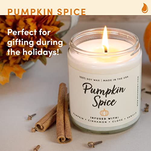 Fall Candles, Pumpkin Spice Candles for Home, Autumn Candle, Pumpkin Candle, Fall Scented Candles for Home, Fall Home Decor, Fall Bathroom Decor, Autumn Decor, Hello Pumpkin, Hello Fall - 9oz