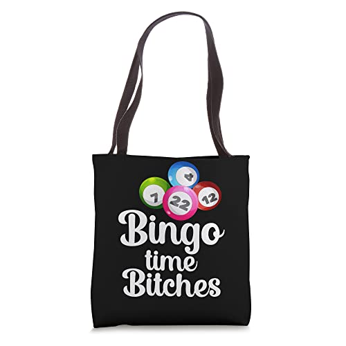 Bingo Time Bitches Funny Bingo Player Mom Grandma Women Tote Bag