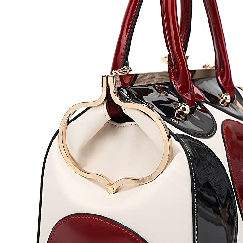 Style Strategy red patent leather 2in1 purses for women handbag with wallet Satchel pattern Shoulder crossbody bags for women