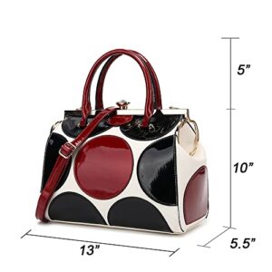 Style Strategy red patent leather 2in1 purses for women handbag with wallet Satchel pattern Shoulder crossbody bags for women