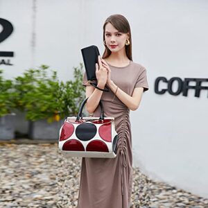 Style Strategy black and red patent leather 2in1 purses for women handbag with kiss lock Satchel pattern Shoulder crossbody bags for women