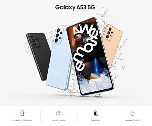 Samsung Galaxy A53 5G (SM-A536E/DS) Dual SIM,128 GB 6GB RAM, Factory Unlocked GSM, International Version - No Warranty - (Awesome White)