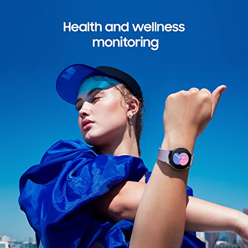 SAMSUNG Galaxy Watch 5 40mm Bluetooth Smartwatch w/ Body, Health, Fitness and Sleep Tracker, Improved Battery, Sapphire Crystal Glass, Enhanced GPS Tracking, US Version, Pink Gold Bezel w/ Pink Band