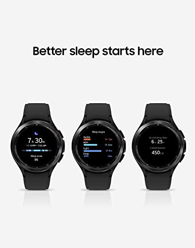 Samsung Electronics Galaxy Watch 4 Classic 46mm Smartwatch with ECG Monitor Tracker for Health Fitness Running Sleep Cycles GPS Fall Detection Bluetooth US Version, Black (Renewed)