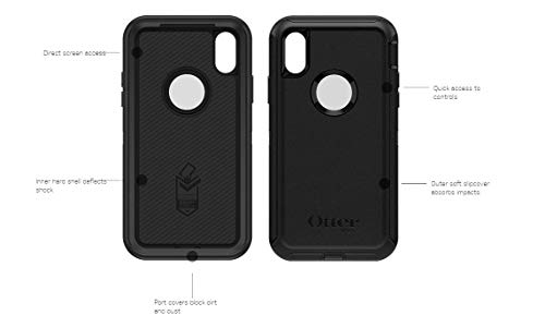 OtterBox DEFENDER SERIES SCREENLESS Case Case for IPhone Xs & IPhone X - Retail Packaging - BLACK