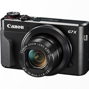 Canon PowerShot Digital Camera [G7 X Mark II] with Wi-Fi & NFC, LCD Screen, and 1-inch Sensor - Black, 100-1066C001