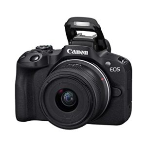 Canon EOS R50 Mirrorless Vlogging Camera (Black) w/RF-S18-45mm F4.5-6.3 is STM & RF-S55-210mm F5-7.1 is STM Lenses, 24.2 MP, 4K Video, Subject Detection & Tracking, Compact, Smartphone Connection