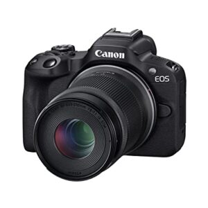 Canon EOS R50 Mirrorless Vlogging Camera (Black) w/RF-S18-45mm F4.5-6.3 is STM & RF-S55-210mm F5-7.1 is STM Lenses, 24.2 MP, 4K Video, Subject Detection & Tracking, Compact, Smartphone Connection