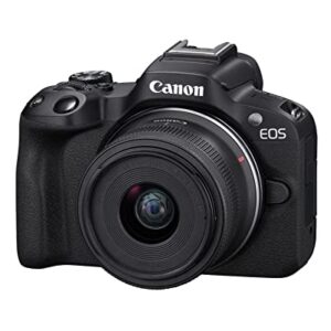 Canon EOS R50 Mirrorless Vlogging Camera (Black) w/RF-S18-45mm F4.5-6.3 is STM & RF-S55-210mm F5-7.1 is STM Lenses, 24.2 MP, 4K Video, Subject Detection & Tracking, Compact, Smartphone Connection