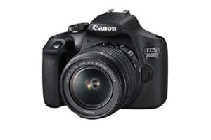 canon eos 2000d (rebel t7) dslr camera + 18-55mm iii kit (renewed)