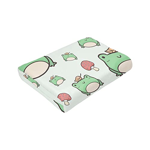 Pubnico Cute Green Frog Blanket , Flannel Blanket Fluffy Cozy Fuzzy Throws Non-Shedding for Nap Bed Sofa Couch Home Decor, Adults Kids Teens Frog Gifts