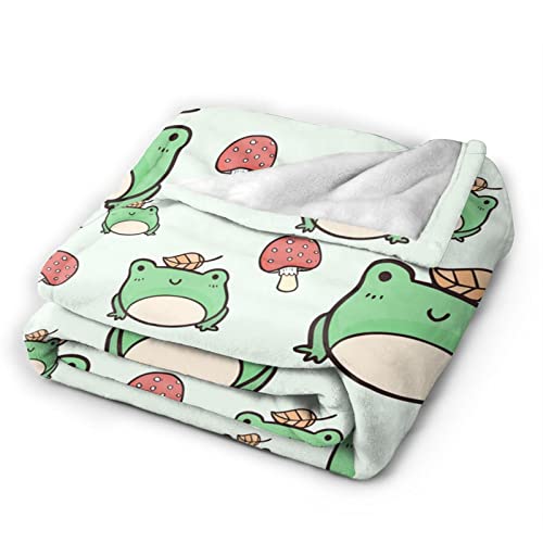 Pubnico Cute Green Frog Blanket , Flannel Blanket Fluffy Cozy Fuzzy Throws Non-Shedding for Nap Bed Sofa Couch Home Decor, Adults Kids Teens Frog Gifts