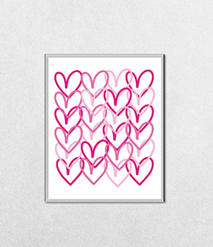 MINI ZOZI Preppy Room Decor Pink Posters 8"X10" UNFRAMED Aesthetic Trendy Stuff for Girls Dorms Room Wall Decoration Baddie Hot Paintings for Teens Cute Smiley Face xoxo Cheetah Howdy Bolt Pop Things