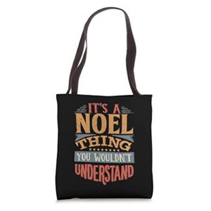 noel name tote bag