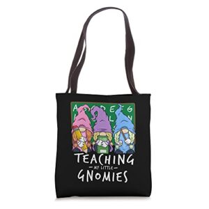 teaching my little gnomies teacher gnome for women tote bag