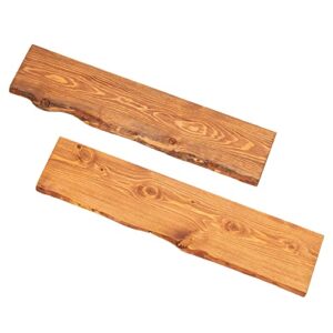 pipe decor 36” sustainable sunset cedar live edge wood shelf (wood only) 2-pack