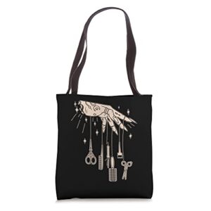 hairstylist tattooed hairdresser work hair salon tote bag