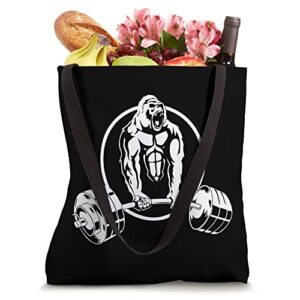 Gorilla Strength Weight Lifter Gym Body Builder Gift Tote Bag