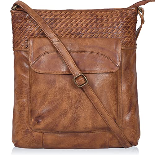 Real Leather Crossbody Purses and Handbags for Women - Sling Bag for Girls Shoulder Bags Purse Adjustable Shoulder Strap