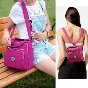 Scioltoo Mini Backpack Purse for Teen Girls Small Crossboby Shoulder Handbag 9.7 Inch Womens Cute Fashion Waterproof Backpacks Travel and Daily (Rose Red)