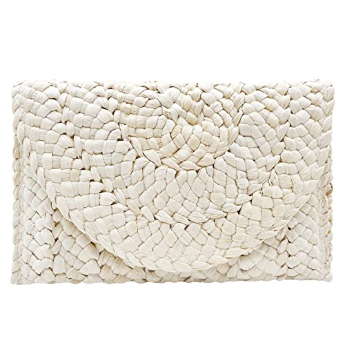 Lytosmoo Straw Clutch Summer Beach Bags for Women Beach Straw Envelope Clutch Woven Purses Handbags