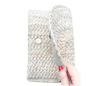 Lytosmoo Straw Clutch Summer Beach Bags for Women Beach Straw Envelope Clutch Woven Purses Handbags