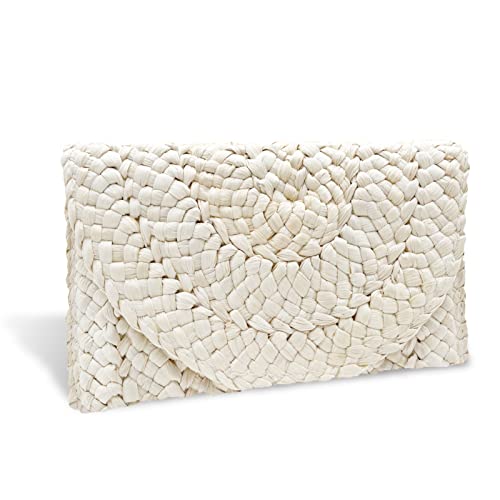 Lytosmoo Straw Clutch Summer Beach Bags for Women Beach Straw Envelope Clutch Woven Purses Handbags