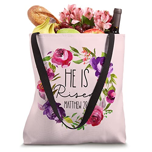 He is Risen Floral Easter for Christian Teen Girls Mom Women Tote Bag