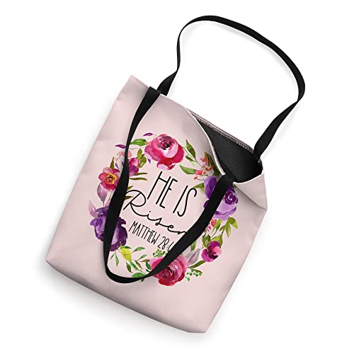 He is Risen Floral Easter for Christian Teen Girls Mom Women Tote Bag