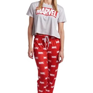 Marvel Avengers Womens Pajama Shirt and Jogger Pants Grey/Red Small