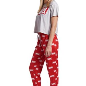 Marvel Avengers Womens Pajama Shirt and Jogger Pants Grey/Red Small