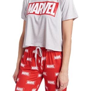 Marvel Avengers Womens Pajama Shirt and Jogger Pants Grey/Red Small