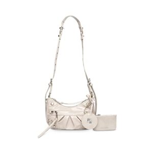 steve madden glowing crossbody with mirror, bone