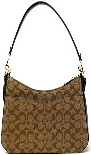 COACH Women's Georgie Hobo Bag (Signature Canvas - Colorblock - Khaki - Terracotta)