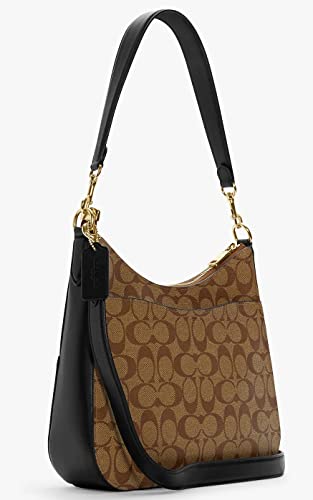 COACH Women's Georgie Hobo Bag (Signature Canvas - Colorblock - Khaki - Terracotta)