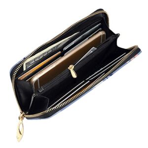 Celeriuy Leather Wallet,Printed Women'S Zipper Wallet, Men'S Card Holder Multifunctional Wallet Black One Size 10691 10691